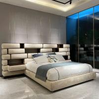 China 2023 Italian Leather Queen and King Size Luxury Upholstered Bed Soft Modern Frame for Bedroom for sale