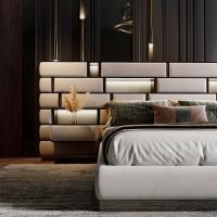 China 2023 Italian Leather Queen and King Size Luxury Upholstered Bed Soft Modern Frame for Bedroom for sale