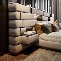 China 2023 Italian Leather Queen and King Size Luxury Upholstered Bed Soft Modern Frame for Bedroom for sale