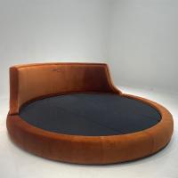 China Latest Circle King Size Leather Cheap Round Shape Bed With Mattress for sale
