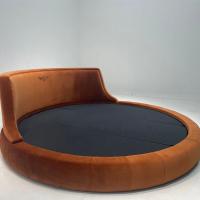 China Latest Circle King Size Leather Cheap Round Shape Bed With Mattress for sale