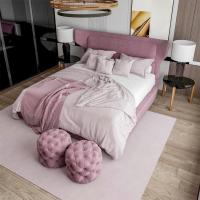 China Hot Sale Italian Modern Style Fabric Comfortable Furniture Bedroom King Size Double Bed for sale