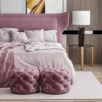 China Hot Sale Italian Modern Style Fabric Comfortable Furniture Bedroom King Size Double Bed for sale