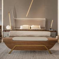 China Hotel Apartment Bedroom Sets Luxury Queen King Size Bed Modern Italian Leather Soft Double Bed Design for sale