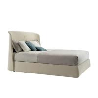 China Luxury Beige Genuine Leather king Size Bed Headboard Double Bed Set with Sturdy Frame Modern Design for Villa Bedroom Furniture for sale