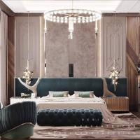China Villa Bedroom Furniture Set king Full Size Bed Frame White Luxury Upholstered Headboard Adult Full Size Bed for sale