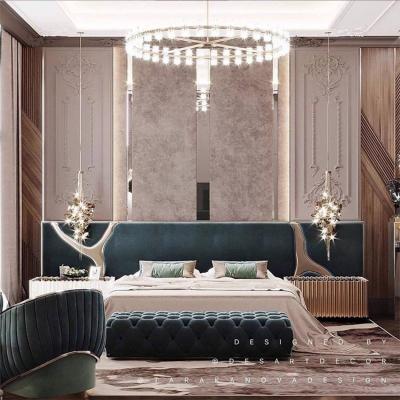 China Villa Bedroom Furniture Set king Full Size Bed Frame White Luxury Upholstered Headboard Adult Full Size Bed for sale