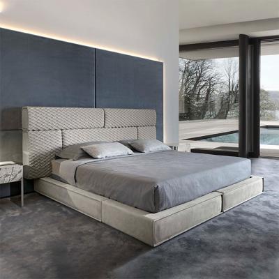 China Luxury Modern Minimalist Italian Bedroom Furniture king Size Modern Latest Design Double Bed Furniture Set for sale