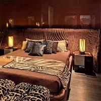 China Latest Design Bedroom Furniture Big Headboard Velvet Fabric Bed Unique Shape Modern Luxury Double Bed with Storage Bedroom Set for sale