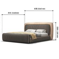 China Italian New Design High-end King Size Soft Comfortable Modern Fabric Upholstered Plush Back Luxury Bedroom Bed for sale