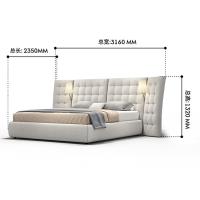 China Italian Minimalist Wide-screen High-back French Wabi-sabi Style Fabric Upholstered Angel Bed for sale