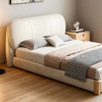 China Nordic Style Teddy Velvet Art Bed Bedroom Furniture Italian Luxury Modern King Size Bedroom Set for sale
