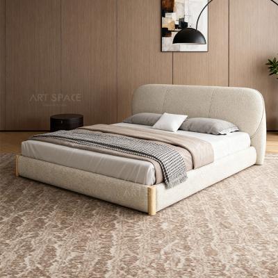 China Nordic Style Teddy Velvet Art Bed Bedroom Furniture Italian Luxury Modern King Size Bedroom Set for sale