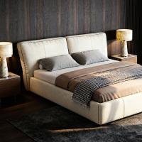 China Luxury Large Headboard king Size Upholstered Bed Frame Set Design Bedroom Furniture for sale