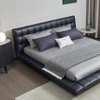 China Italian Design Fabric Leather Bed Frame Bedroom Soft King Size Queen Size Beds for sale