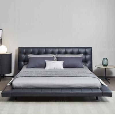 China Italian Design Fabric Leather Bed Frame Bedroom Soft King Size Queen Size Beds for sale
