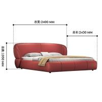 China Luxury New Design Home Orange Fabric Double Bed Villa Bedroom Creative High-end Double Bed for sale