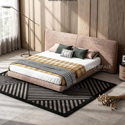 China Gainsville Furniture High End Furniture Manufacturer Italian Modern Luxury Bedroom Bett Set Velvet Fabric Super King Bed for sale