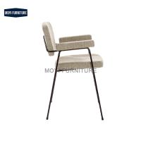 China Minimalist Nordic Leisure Metal Legs Restaurant Chairs Upholstered Velvet Dining Chair for sale