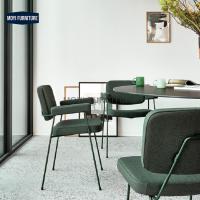 China Minimalist Nordic Leisure Metal Legs Restaurant Chairs Upholstered Velvet Dining Chair for sale