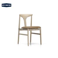 China French Design Home Furniture Black Ash Frame High Backrest Leather Seat Dining Wooden Chairs for Restaurant for sale