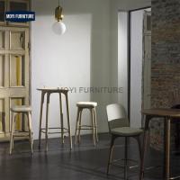 China MOYI Bar Chair Solid Wood Luxury American Retro Leisure bar Chair Nordic Hotel Modern Metal High Stool Front Desk Chair for sale