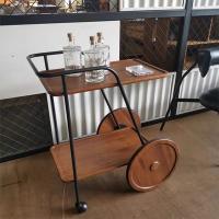 China MOYI Luxury Beverage Decoration Dining Car, Solid Wood Metal  Table, Mobile Storage , bar Cart, Wine Rack for sale