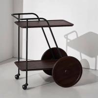 China MOYI Luxury Beverage Decoration Dining Car, Solid Wood Metal  Table, Mobile Storage , bar Cart, Wine Rack for sale