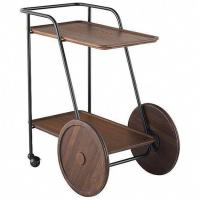 China MOYI Luxury Beverage Decoration Dining Car, Solid Wood Metal  Table, Mobile Storage , bar Cart, Wine Rack for sale