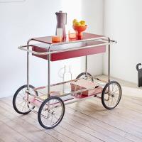 China MOYI Luxury the Drinks Nordic Serving Hotel Sausage Snacks Tea Wooden Leather Dining Kitchen Trolley for sale