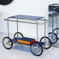 China MOYI Luxury the Drinks Nordic Serving Hotel Sausage Snacks Tea Wooden Leather Dining Kitchen Trolley for sale