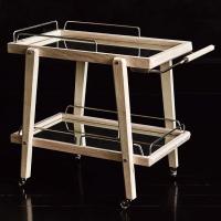 China MOYI Customized Iron and Wood TrolleyWooden Cart with Wheels for Hotels for sale