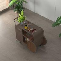 China MOYI Iron Trolley Wooden Cart with Wheels for Hotels and Bars for sale