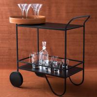 China MOYI Customized Iron Trolley Quality Wooden Cart with Wheels for Hotels for sale
