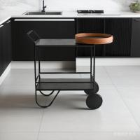 China MOYI Customized Iron Trolley Quality Wooden Cart with Wheels for Hotels for sale