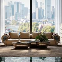 China Modern Creative Conch Sofa Leather High-End Luxury Curved Design Extendable for Villa Living Room or Apartment for sale