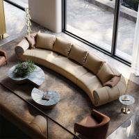 China Modern Creative Conch Sofa Leather High-End Luxury Curved Design Extendable for Villa Living Room or Apartment for sale