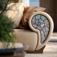 China Modern Creative Conch Sofa Leather High-End Luxury Curved Design Extendable for Villa Living Room or Apartment for sale