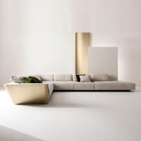 China Italian Light Luxury Leather Sofa Living Room Three-person Stainless Steel Sofa Imported Frosted Leather Furniture for sale