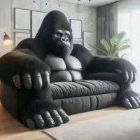 China Plush Gorilla Sofa Steel Frame Genuine Leather Convertible Chesterfield Modern Design Creative Art Chair Comfortable for sale