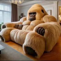 China Plush Gorilla Sofa Steel Frame Genuine Leather Convertible Chesterfield Modern Design Creative Art Chair Comfortable for sale