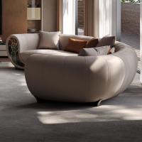 China Modern Creative Conch Sofa Leather High-End Luxury Curved Design Extendable for Villa Living Room or Apartment for sale