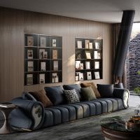 China Italian Leather Light Luxury Sofa Set Modern Designer Simple Curved New Import for Villa Living Room Sponge Filling Material for sale