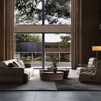 China Italian Pea Leather Sofa Living Room Modern and Noble Straight Row Light Luxury Top Layer Cowhide Sofa for sale