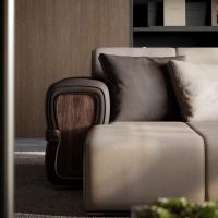China Italian Pea Leather Sofa Living Room Modern and Noble Straight Row Light Luxury Top Layer Cowhide Sofa for sale