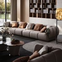China Modern Creative Conch Sofa Leather High-End Luxury Curved Leather for Villa Living Room for sale