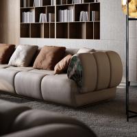China Modern Creative Conch Sofa Leather High-End Luxury Curved Leather for Villa Living Room for sale