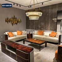 China High Quality Luxury Italian Modern Leather Sectional Couch Design Wood Veneer Full Leather Luxury Living Room Sofa Funiture Set for sale