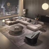 China Customizable L Shape Corner Living Room Furniture Modern Style Customized Color Leather Sectional Sofa Set Youpin for sale