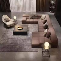 China Customizable L Shape Corner Living Room Furniture Modern Style Customized Color Leather Sectional Sofa Set Youpin for sale